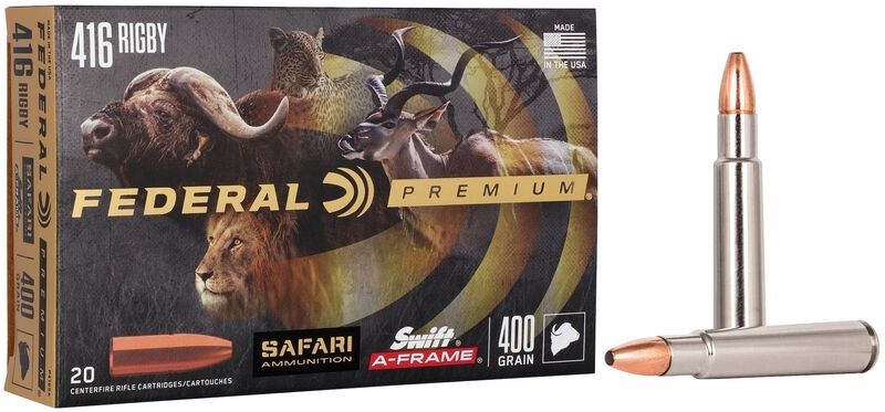 FEDERAL SWIFT A-FRAME .416 RIGBY 400GR CAPE-SHOK, VPE:20STÜCK, #P416SA ...